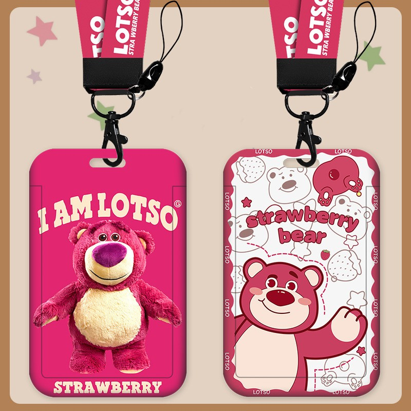 Strawberry Bear ID card holder business bank card cover student card ...