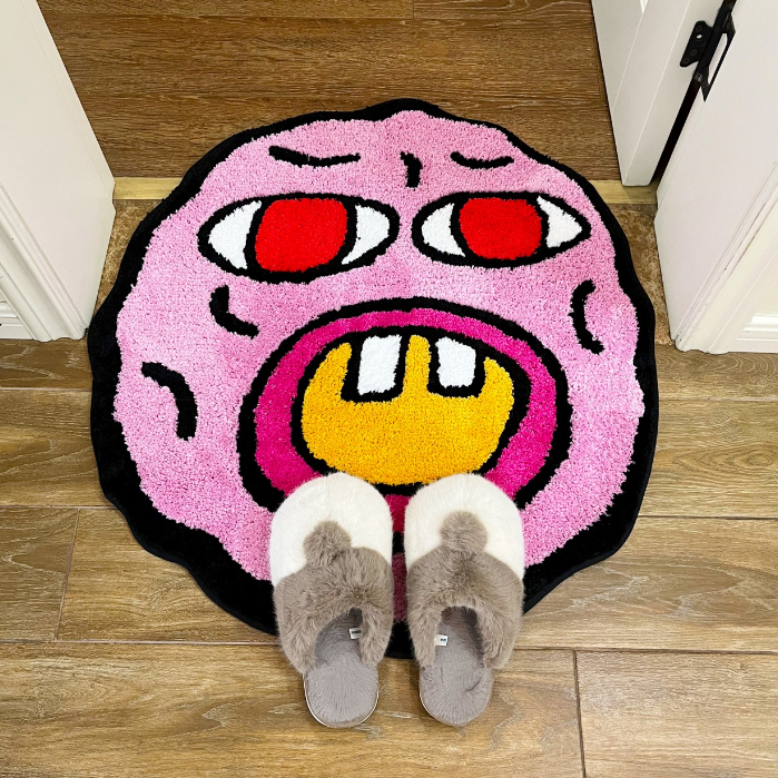Cherry Bomb Rug Pink Handmade Tufted Carpet Room Decor Kawaii Rug Small ...