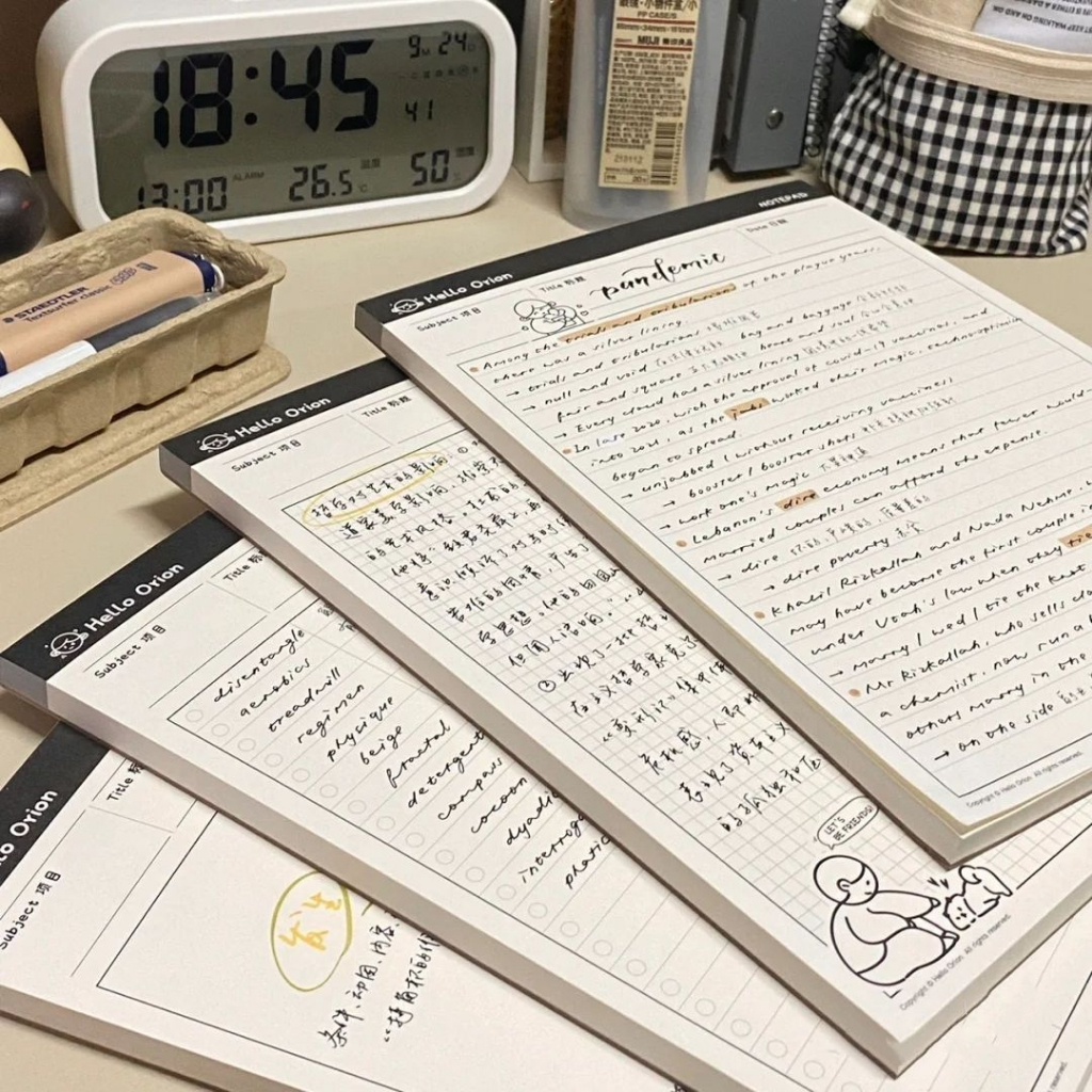 B5 Tearable Notebook Grid Pat Paper Book Students ins Simple Memo Pad ...