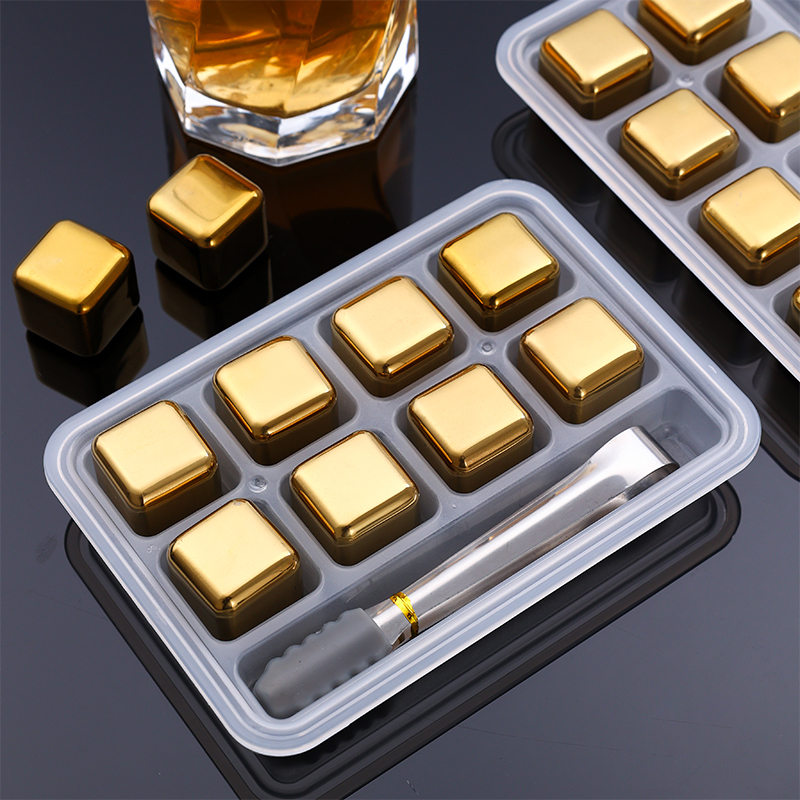 Food Grade 316 Stainless Steel Gold Ice Cube Kitchen Untensil Set ...
