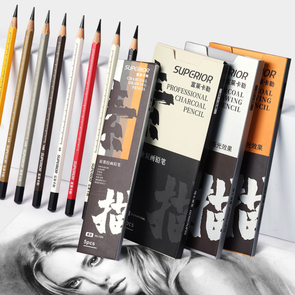 Superior 5/10Pcs Professional Charcoal Pencils Set Drawing Sketching 8B ...
