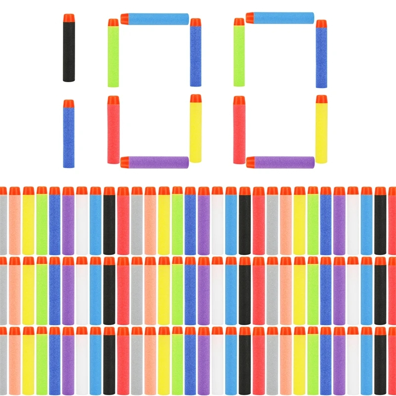 100PCS Solid Round Head Bullets 7.2cm for Nerf N-strike Elite Series ...