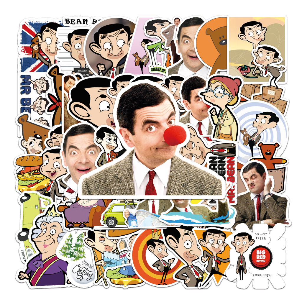 50 Piece Funny Mr. Bean Stickers Waterproof DIY For Phones Laptop Car ...