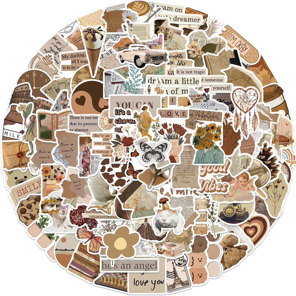 112PCS Retro Art Vsco Cartoon Graffiti Stickers For Laptop Luggage ...