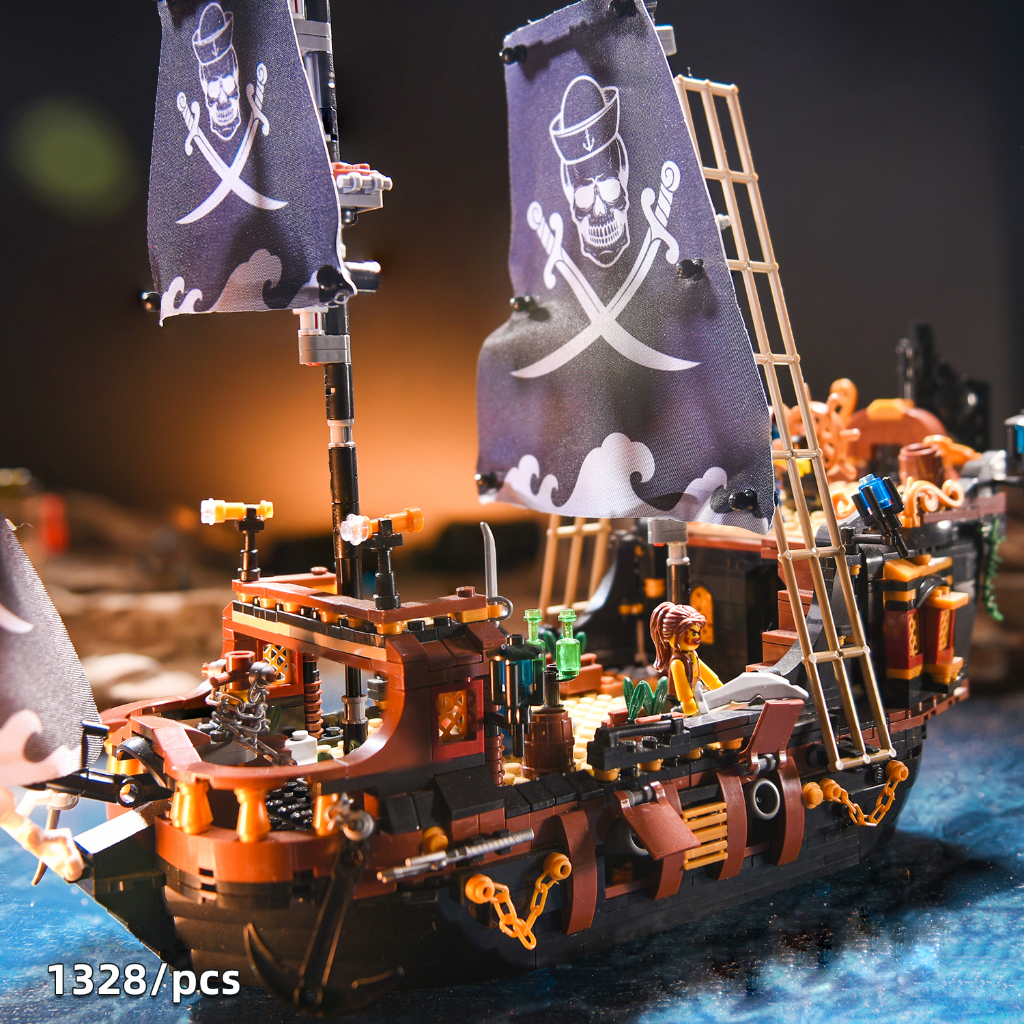 1328PCS City DIY Of The Caribbean Pirates Building Blocks Toys Model ...