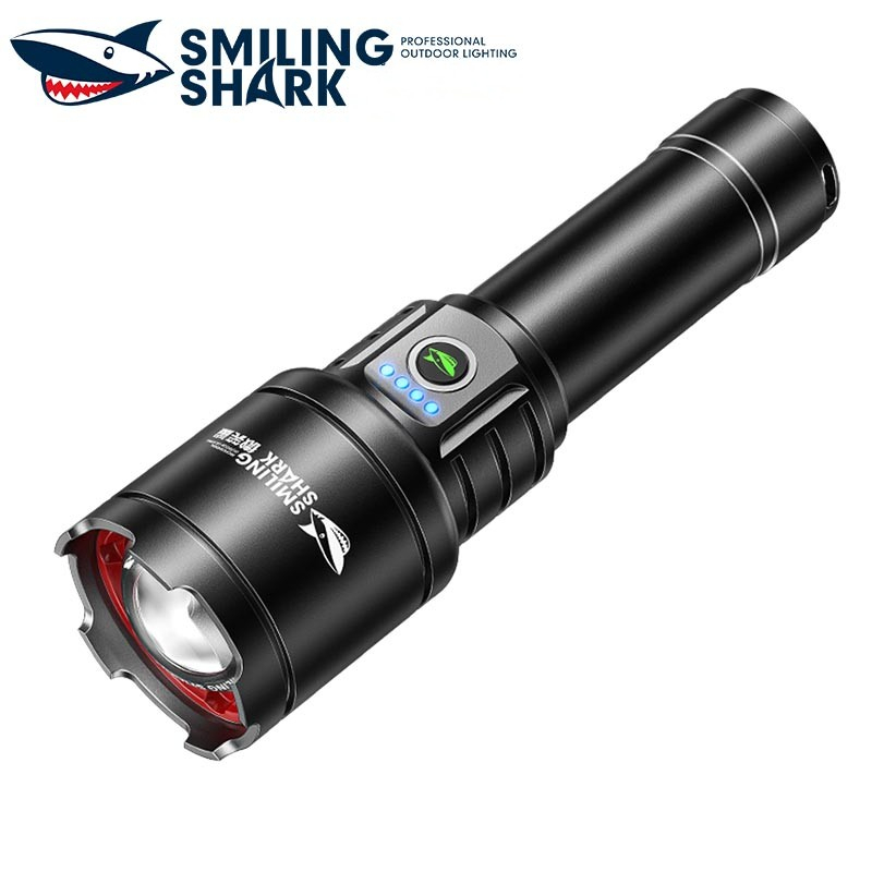 Smiling Shark Super Bright Torch Light M77 7000 Lumens Powerful Flashlight 1 Mode USB ...