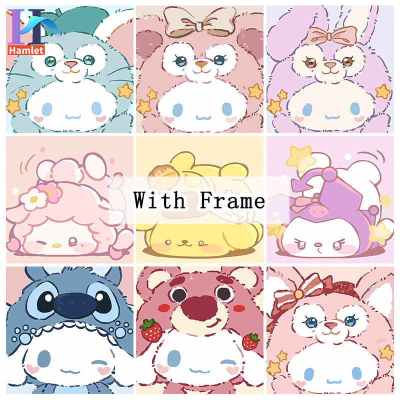 Hamlet【20*20cm】With frame paint by number~disney cartoon painting ...