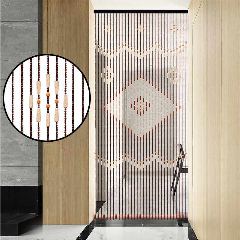 Manik Bidai Kayu Buluh Tirai Pintu# Handmade Solid Wood Bamboo Beads ...