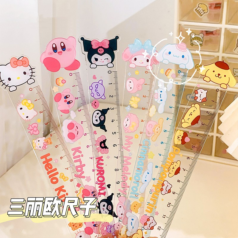 Cartoon Cute 15 cm Ruler Transparent Plastic Straight Ruler Creative ...
