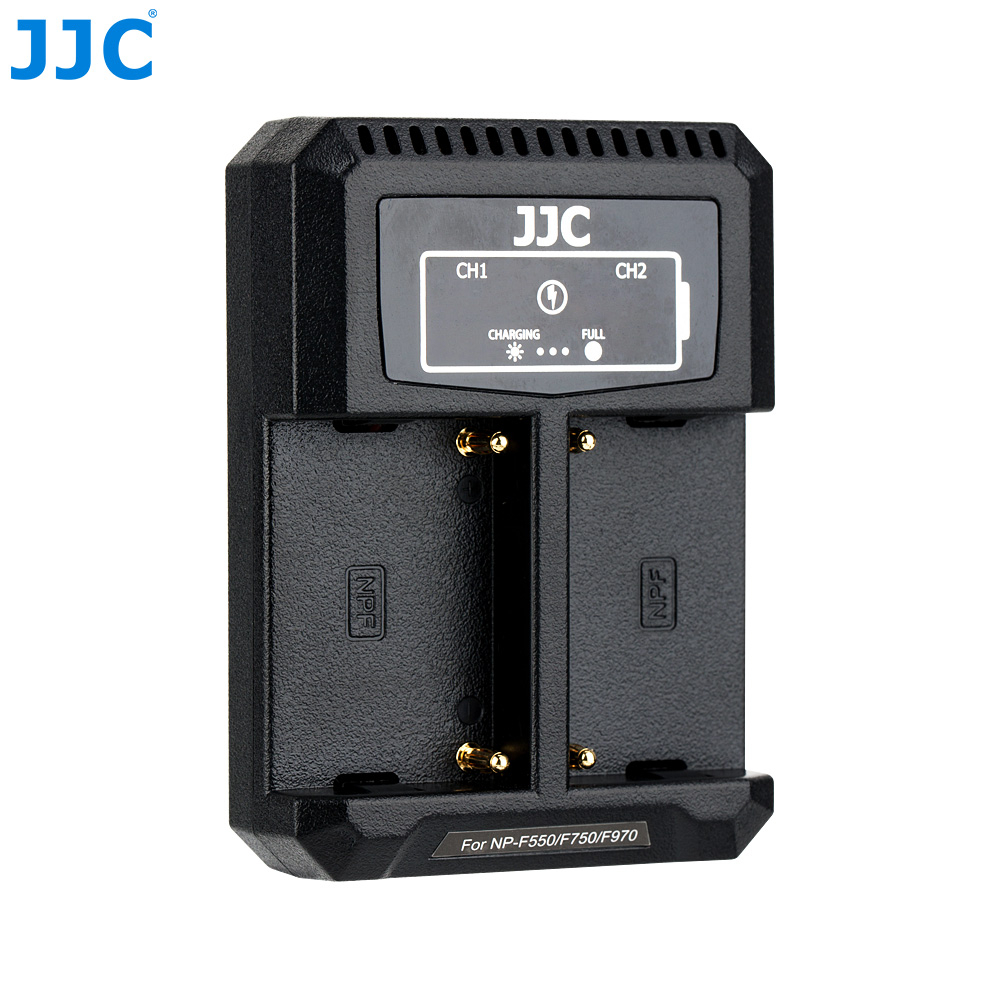 JJC DCH-NPF Dual Slot USB Battery Charger for NP-F550 NP-F750 NP-F970 ...