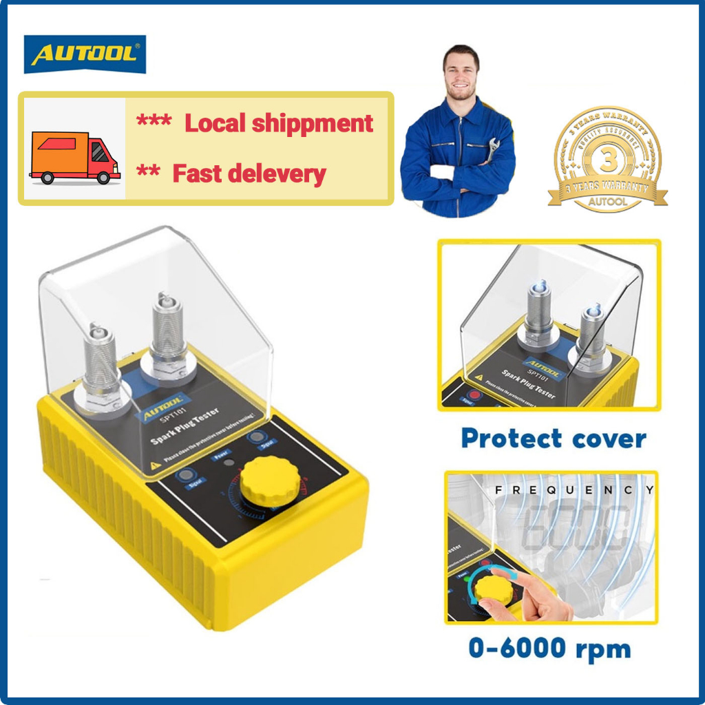 【Fast delivery】AUTOOL SPT101 12V Double Hole Car Motorcycle Spark Plug ...