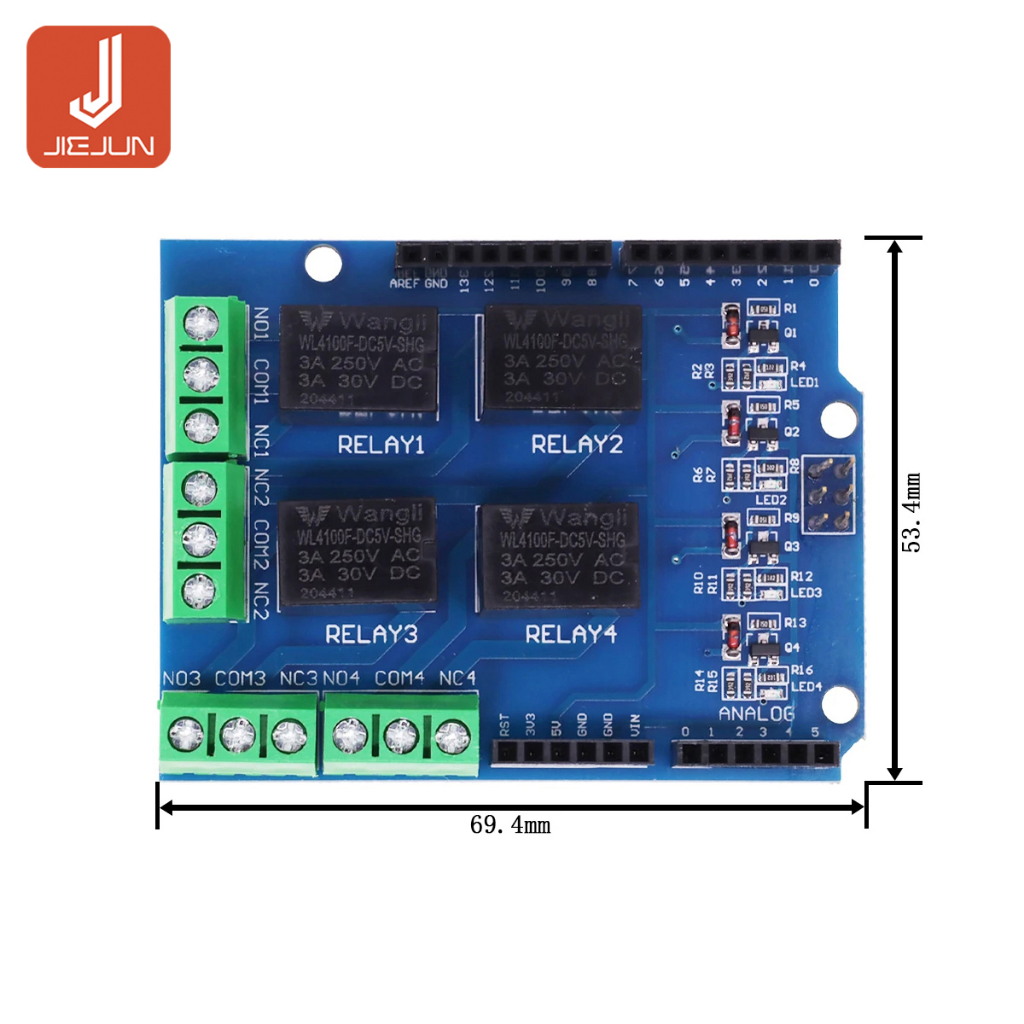 4 channel 5v relay shield module, Four channel relay control board ...