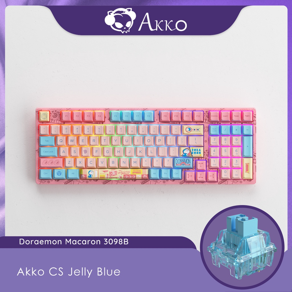Akko Doraemon Rainbow / Macaron 3098B Hot-swappable Mechanical Keyboard ...