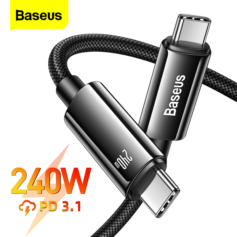 Baseus 240W USB C Cable Power Wire PD3.1 for MacBook Samsung S22 Xiaomi ...