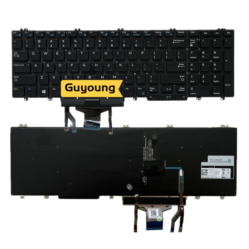 YJX Laptop Keyboard For Dell Precision 7530 7540 M7530 E7530 7730 7740 ...