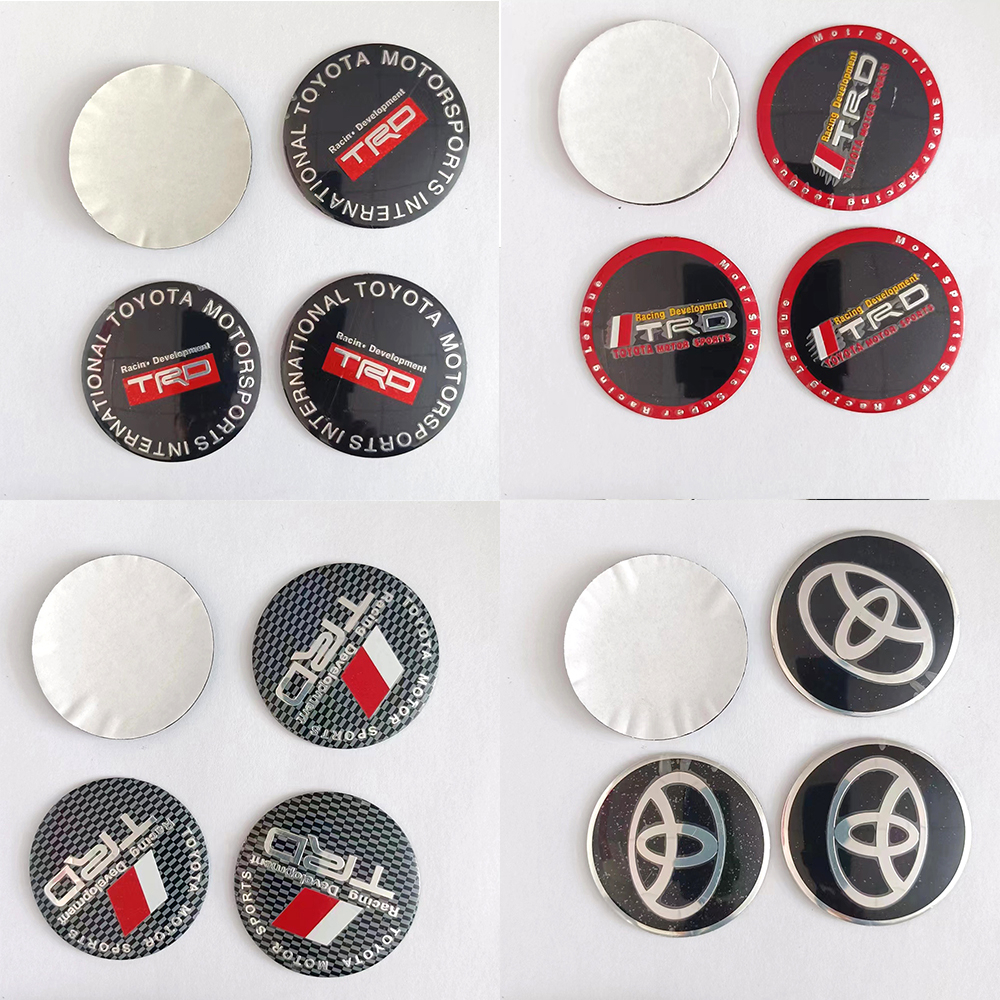 4pcs/lot 56mm Toyota TRD Logo Car Wheel Center Hub Cap Sticker Cover ...