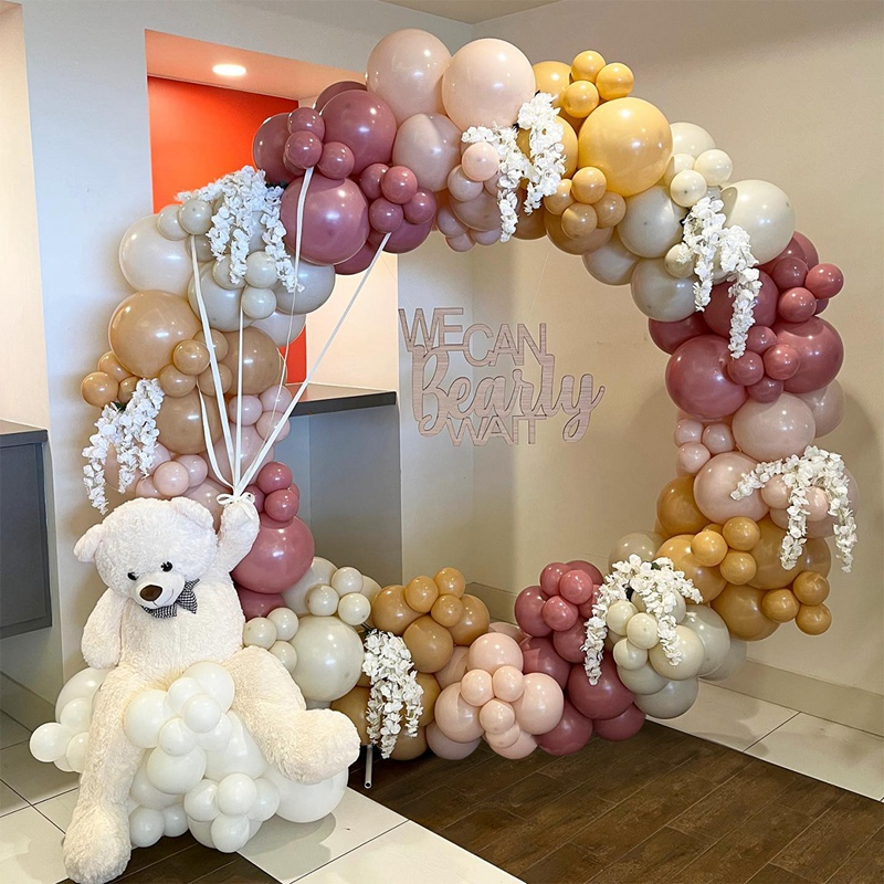 162pcs Retro Pink Sand White Balloon Chain Birthday Decoration Set ...