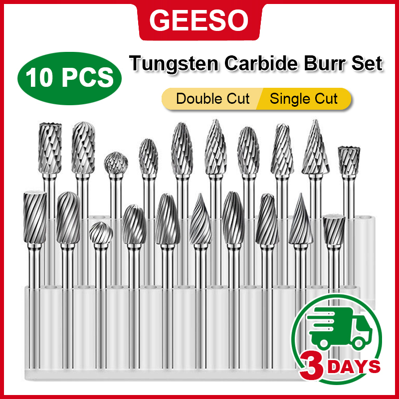 GEESO Tungsten Carbide Burr 10PCS Mata Porting Set Mata Korek Porting ...