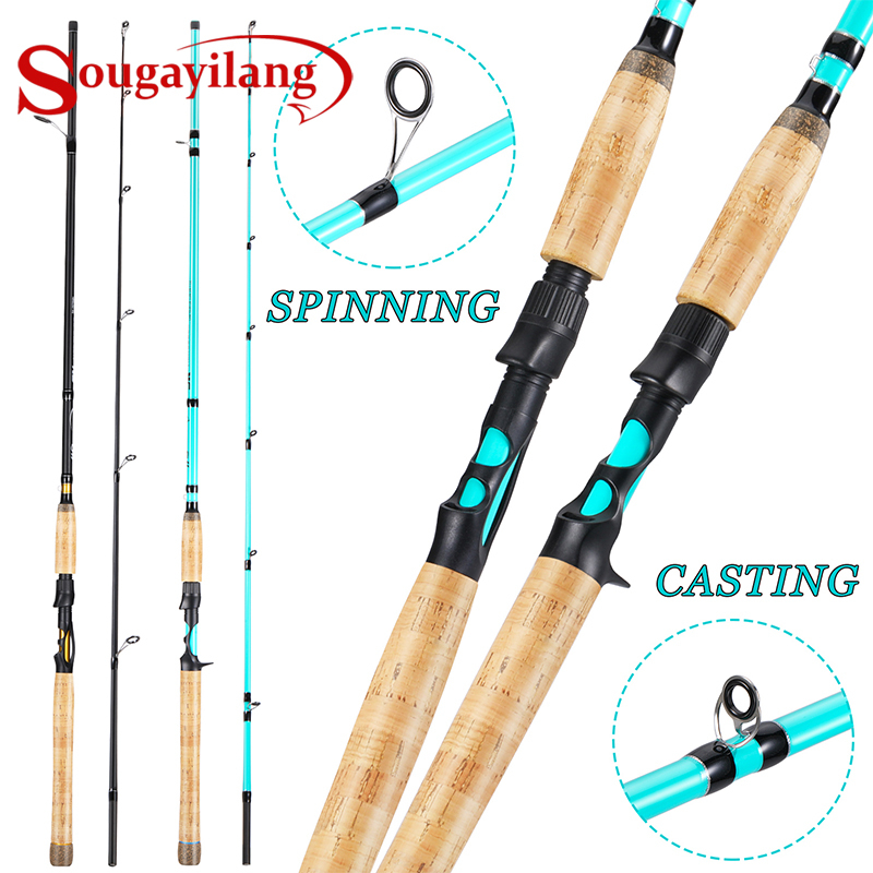 Sougayilang Fishing Boat Rod MH Power High Carbon Joran Spinning/Casting Combo 2.1M With EVA ...