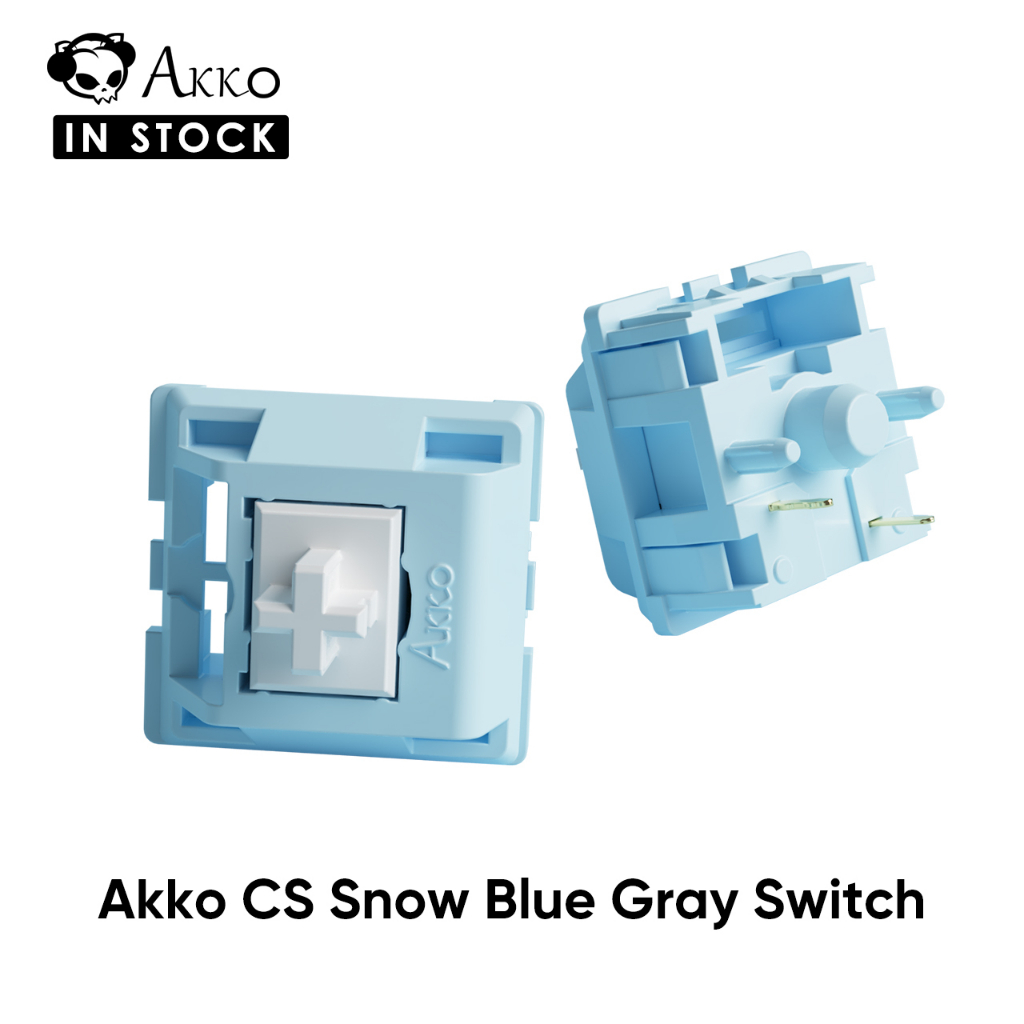 [2 Pack-90 pcs] Akko Snow Blue Gray Switches with 5-pins for MX ...