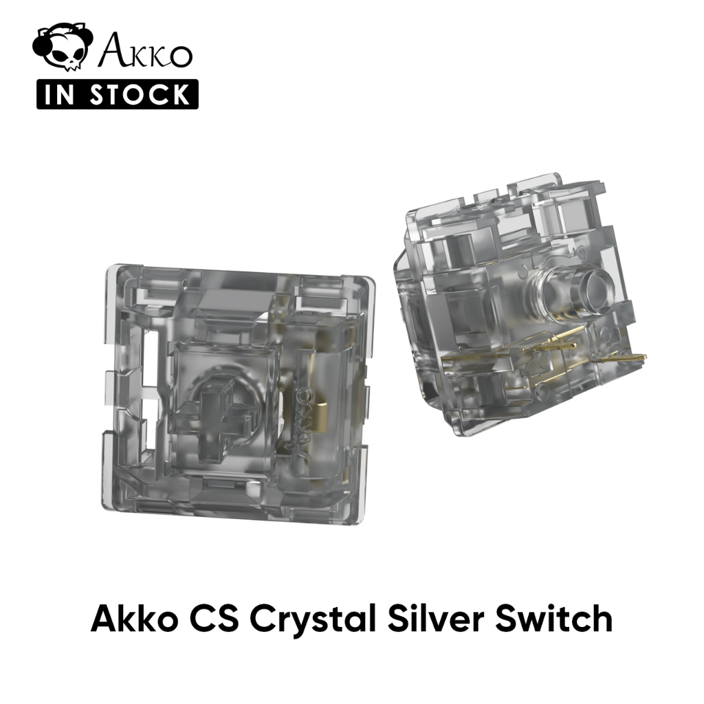 [2 Pack-90 pcs] Akko Crystal Silver Switches for MX Mechanical Keyboard ...