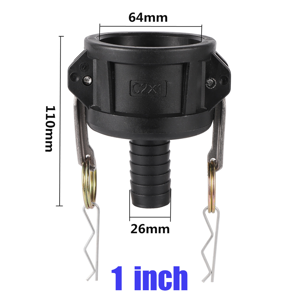 2" Cam-Lock Groove Fitting x 1/2" 1" 1.5" 2" Hose Shank S60 Coarse ...