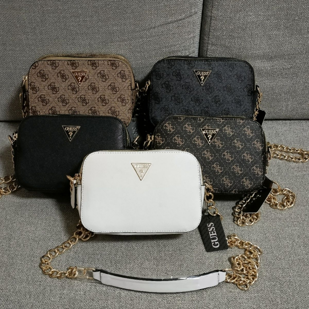 GUESS Women's Chain Shoulder Bag Printed Minimalist Camera Bag | Shopee ...