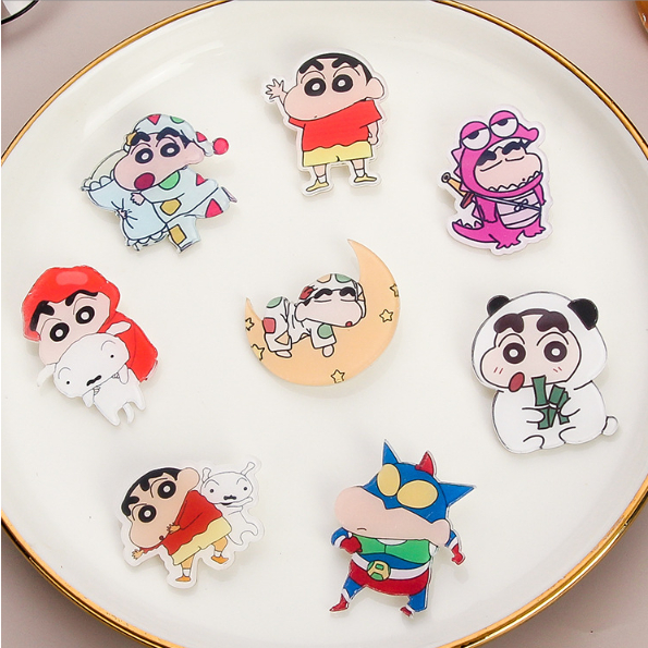 Japanese Creative Brooch Cartoon Cute Crayon Shin-Chan Merchandise ...