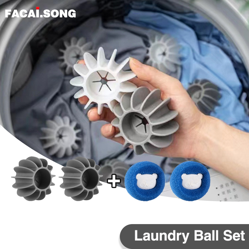 6pcs Reusable Magic Silicone Laundry Ball Clothes Hair Remover Catcher ...