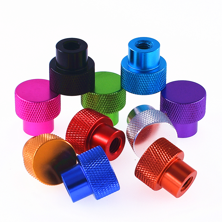 Colorful Aluminum Alloy Single Pass Knurled Screw Straight Step Cap ...