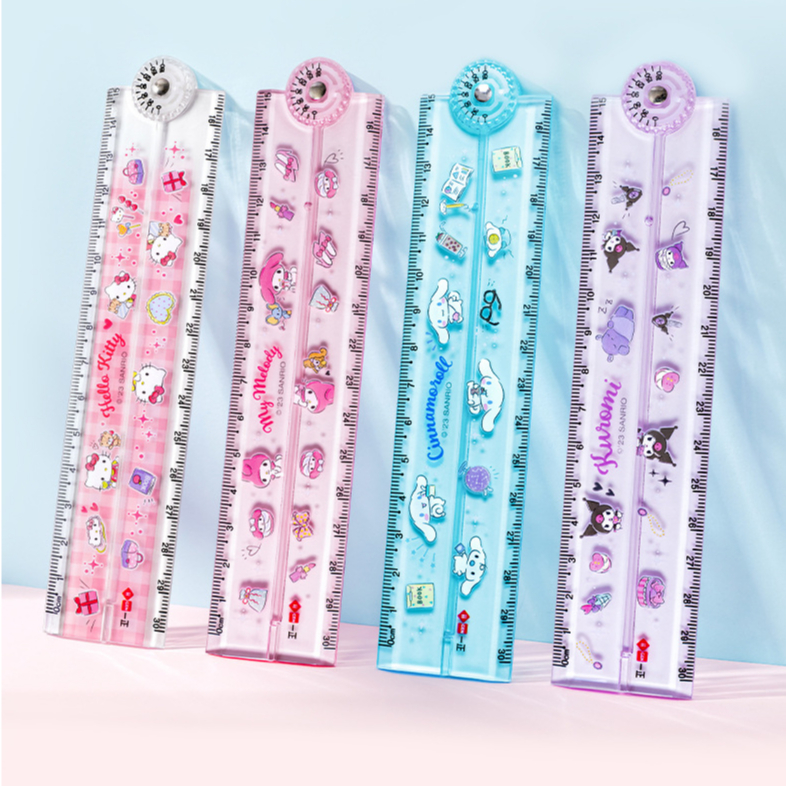 Cute Sanrio 30cm Rotating Folding Ruler Cinnamoroll15cm straight ruler ...