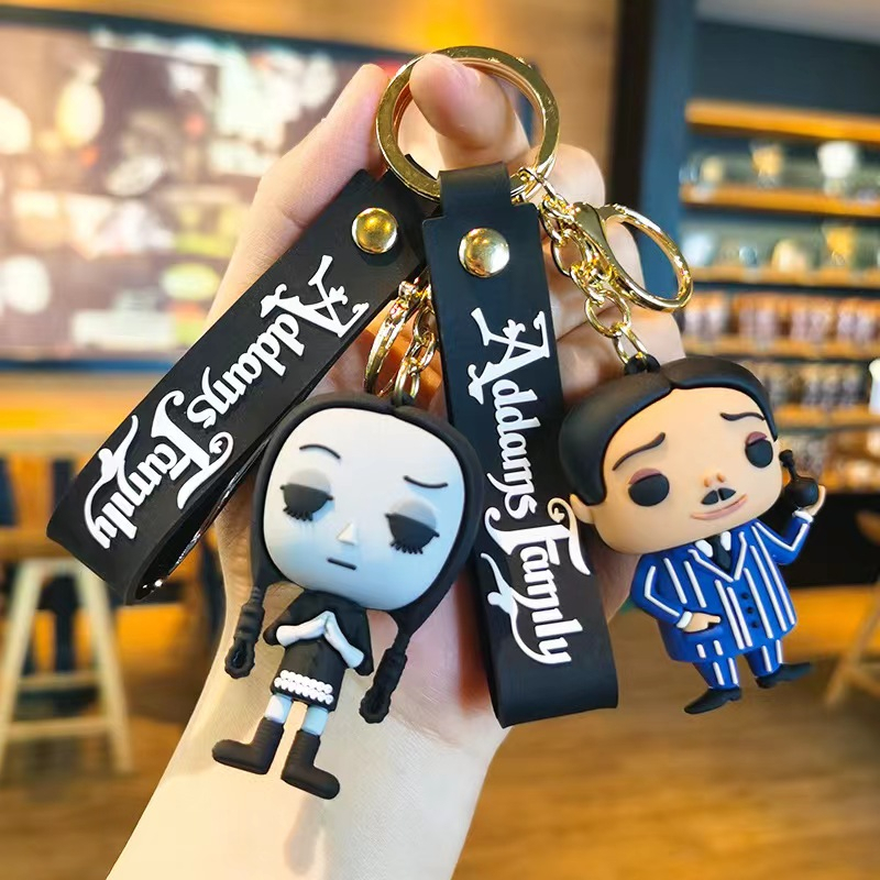 1 pc Wednesday Addams Anime Figure Keychain Car Keychain Addams Family ...