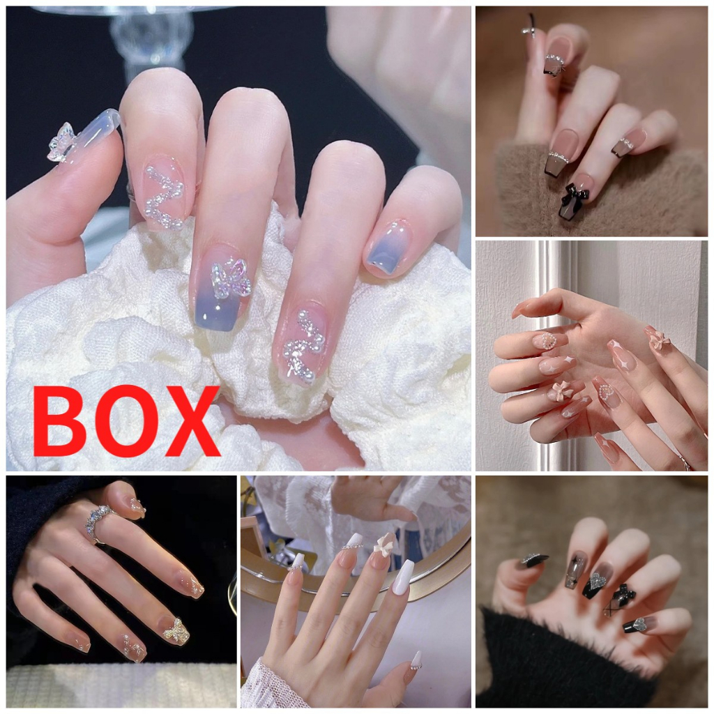 24pcs/BOX Artificial Matte french nail fake nails nail sticker press on ...