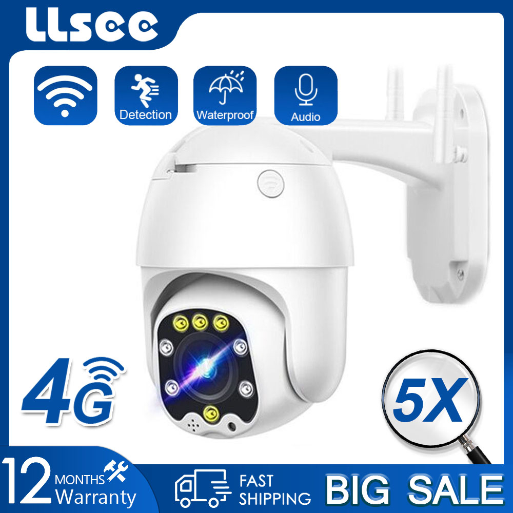 LLSEE 4G SIM / WIFI Camera, CCTV Security with Auto Focus, 3MP Fixed ...