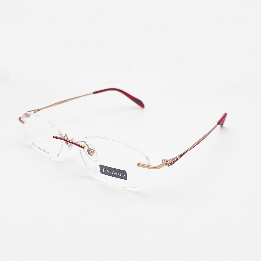 Designed Women Rimless Glasses Pure Titanium Eyeglasses Optical Frame ...
