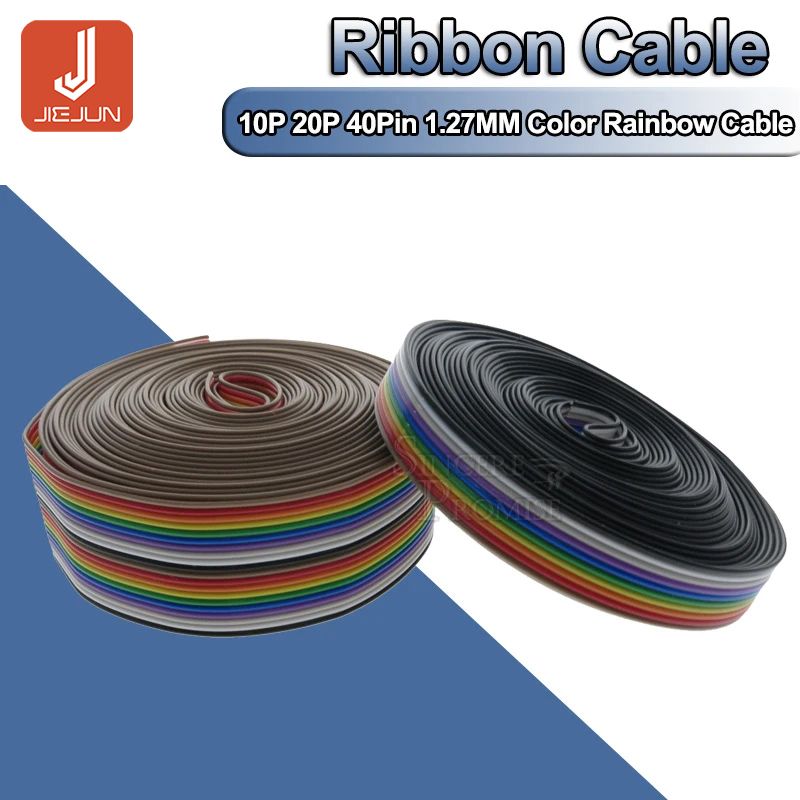 1 Meter 2.54mm Spacing Pitch10 WAY 10P 20P 40Pin Flat Color Rainbow ...