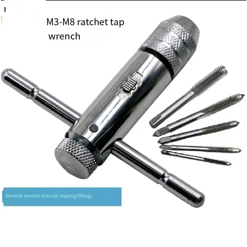 M3-M8 Adjustable Ratchet Hand Tap Wrench Tapping Hand Forward and ...