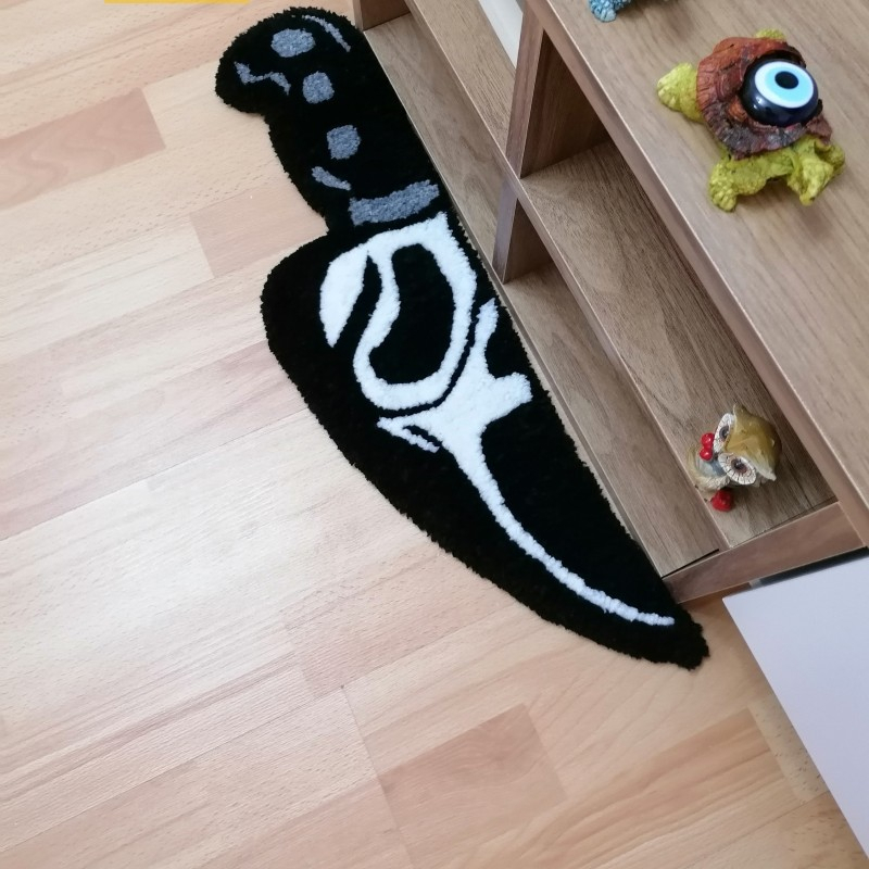 Ghost Face Tufted Rug Scary Scream Knife Rug Horror Movie Character Mat ...