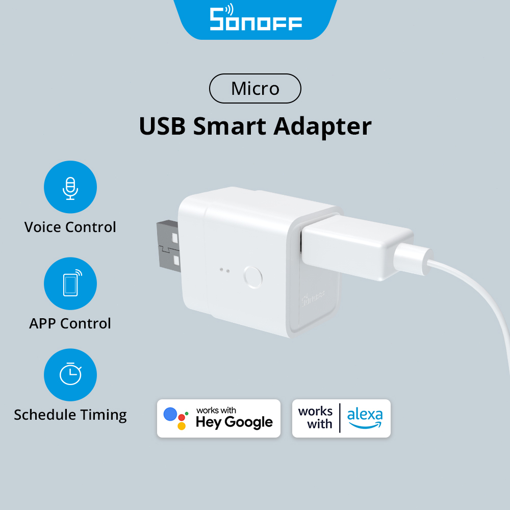 SONOFF Micro Wireless USB Smart Adaptor DC 5V 2.5A Timing Control ...