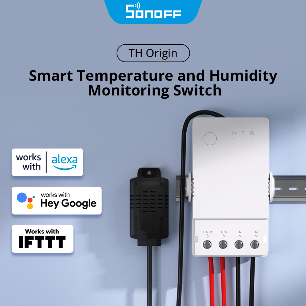 SONOFF TH Origin 16A 20A WiFi Smart Switch Temperature Humidity Monitor ...