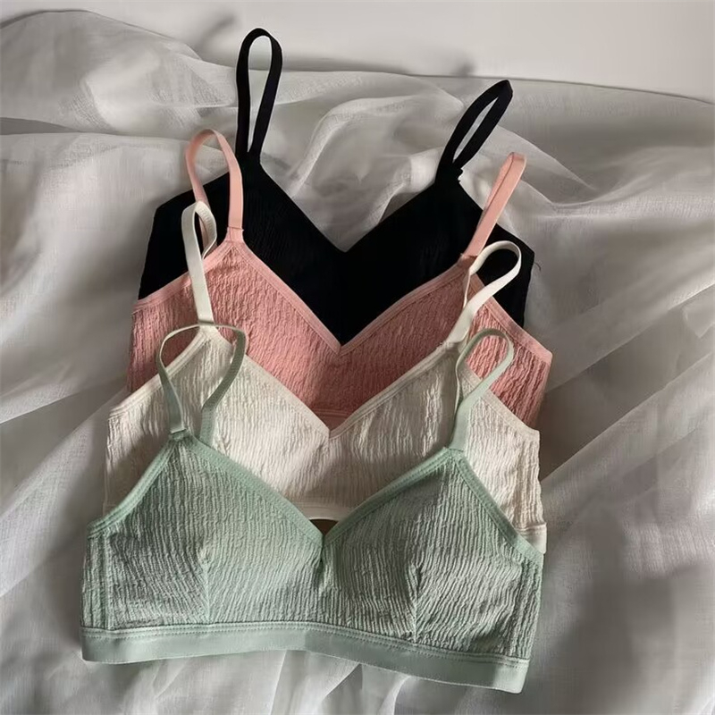 Size 32-38AB Fashion Cotton Girl Underwear Push Up Bra Wireless Thin ...