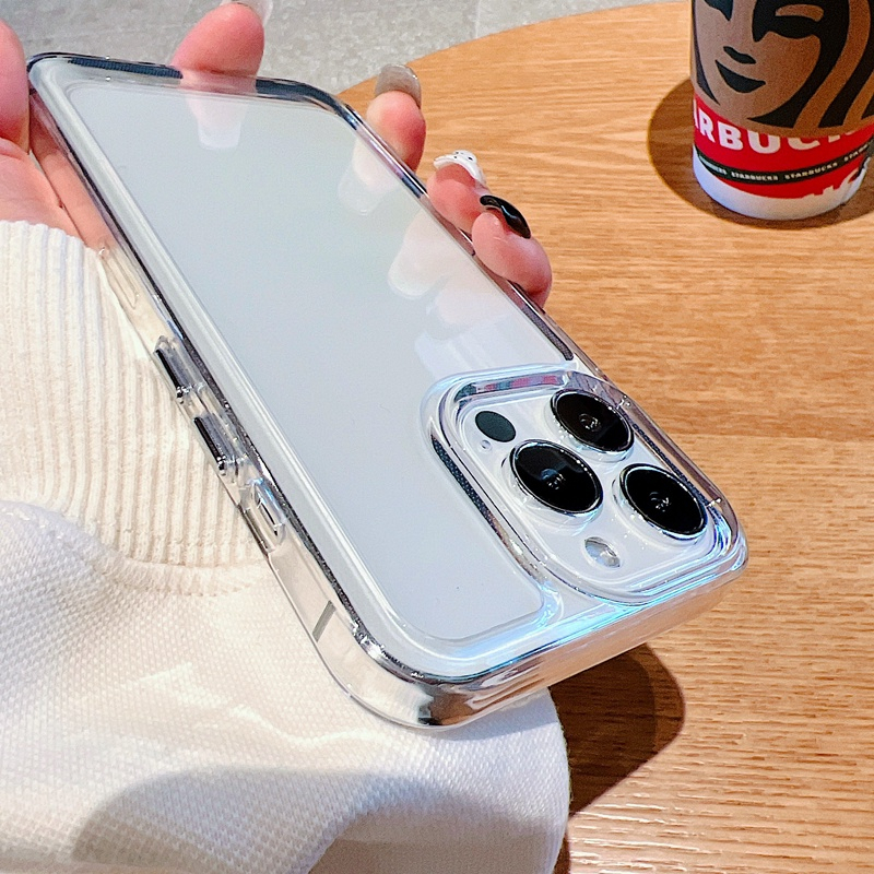 Casing iphone 11/12/13/14/15/16 Pro max Transparent silicone clear soft ...
