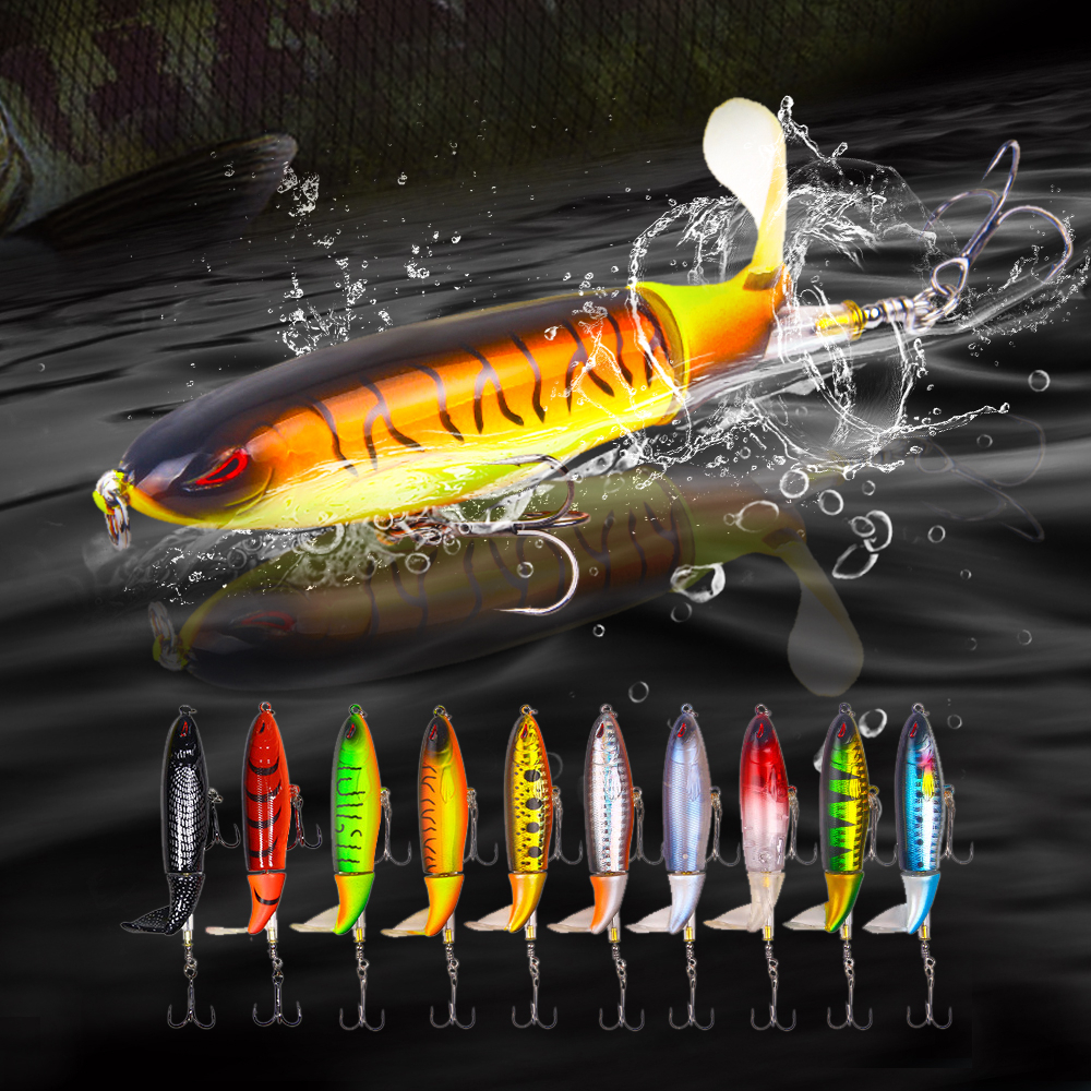 Gewang Rotating Tail Whopper Popper 10cm/15g/ Wobbler / Rotating Tail ...