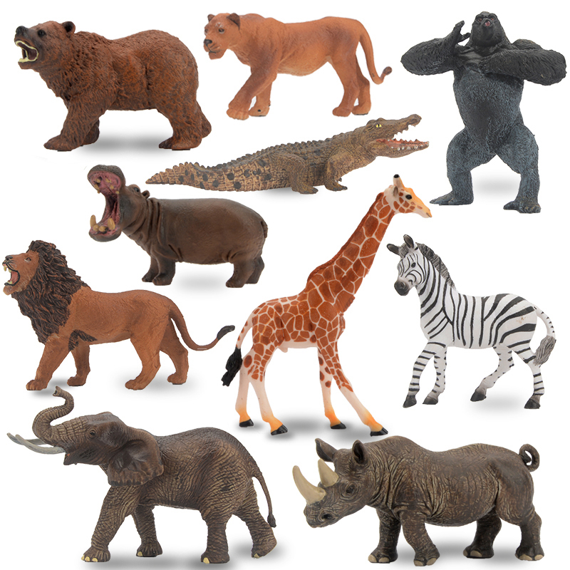 Solid Simulation Rubber Animal Figure Toy for Kids Realistic Wild ...