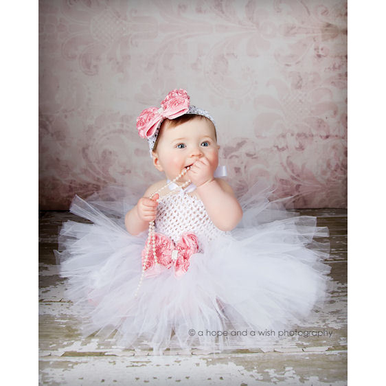 Baby Girls White Tutu Dress Infant Toddler Fluffy Tulle Ballet Tutus ...