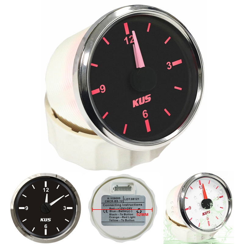 KUS 52mm Clock Gauges Clock Meters 12v/24v Time Gauges Suitable for ...