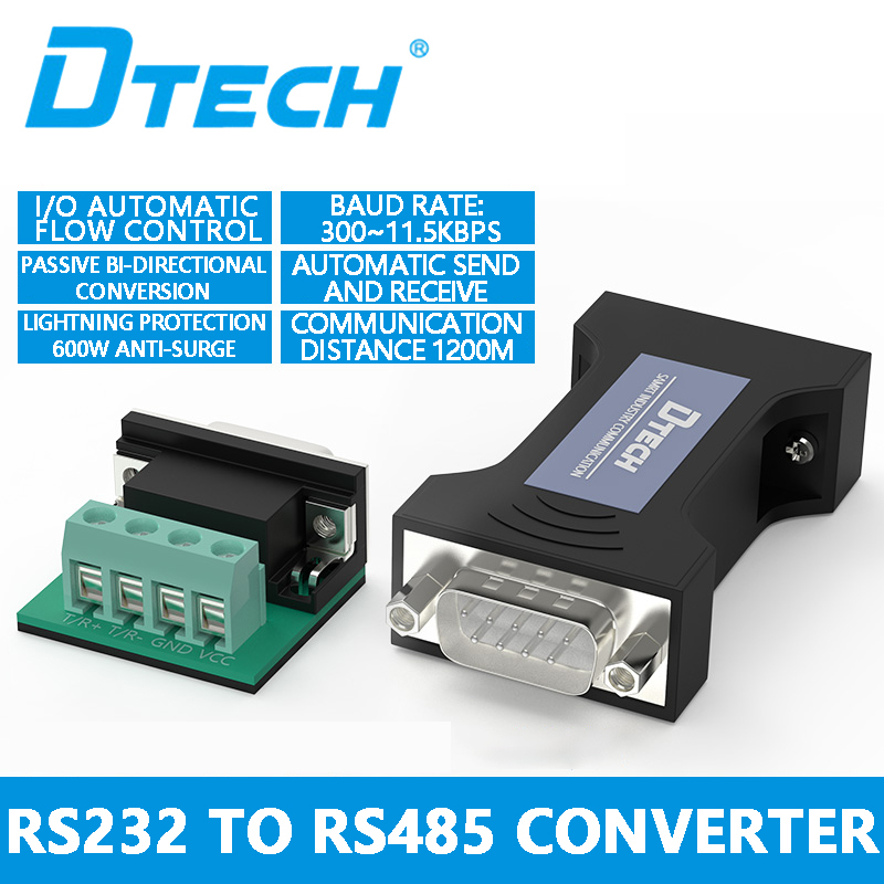 DTECH Passive RS232 to RS485 two-way converter adapter communication distance of 1200 meters ...