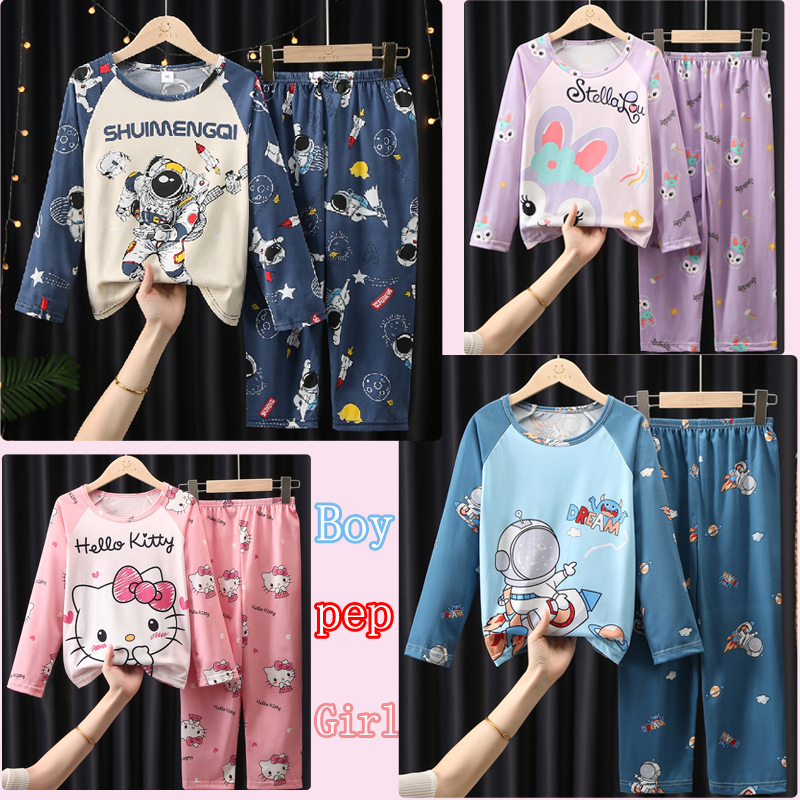 READY STOCK Kids Boy and Girl long sleeve pyjamas Baju Tidur sleepwear ...