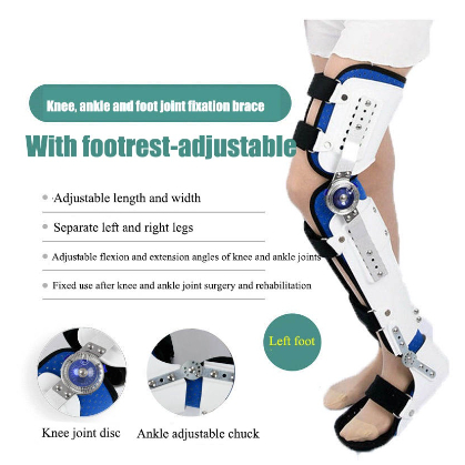 Adjustable leg Brace Breathable Pain Relief Knee Ankle Foot Orthosis ...