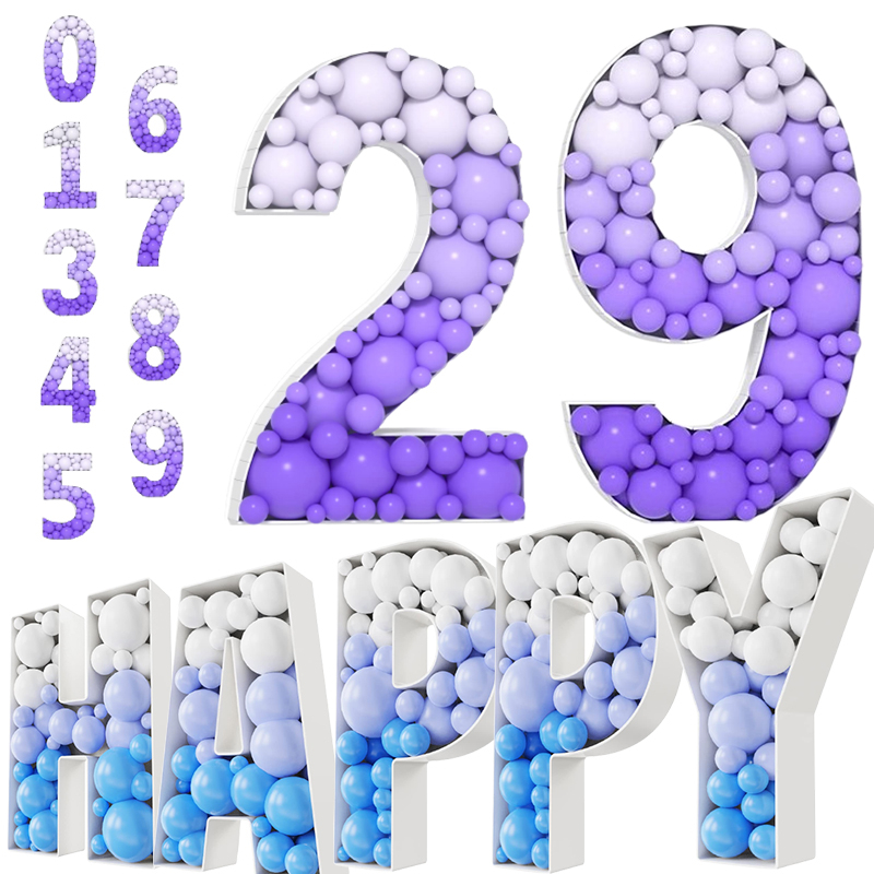 KT Board Number Box Large Number Balloon Box Frame DIY Number 0-9 ...